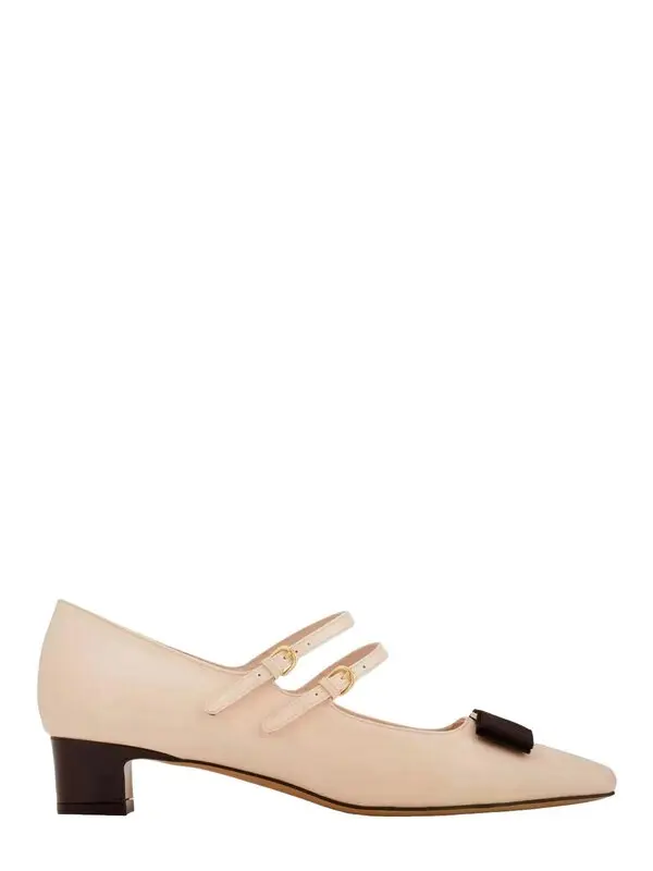 FERRAGAMO Vara Bow Two-strap Pumps - Neutrals