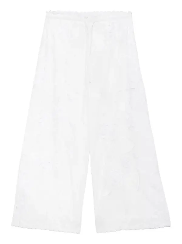 Bernadette Petit Beurre-embroidered Trousers - White