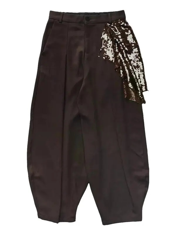 EDWARD CUMING Kickout Drape Trousers - Brown