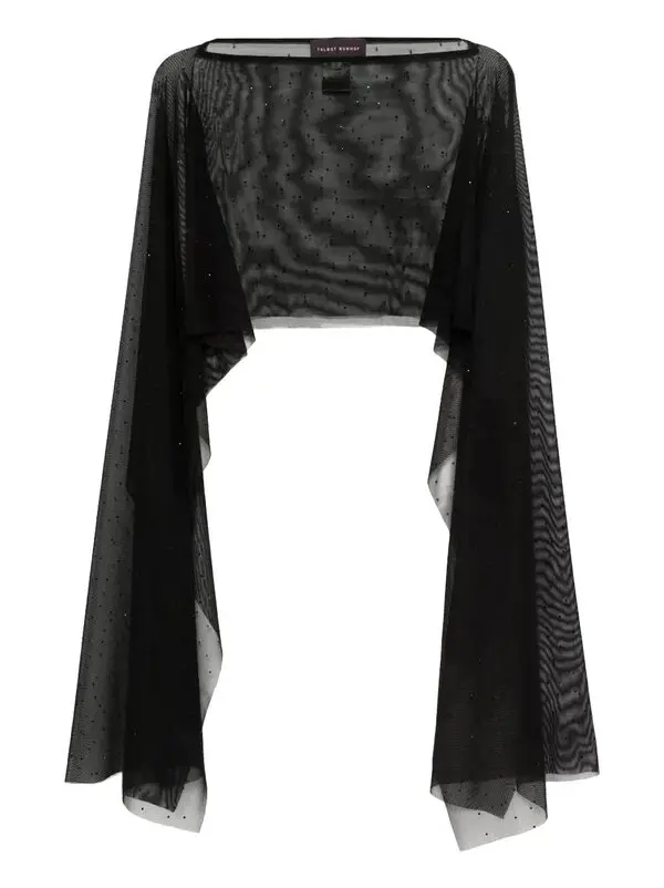 Talbot Runhof Sheer Cropped Jacket - Black