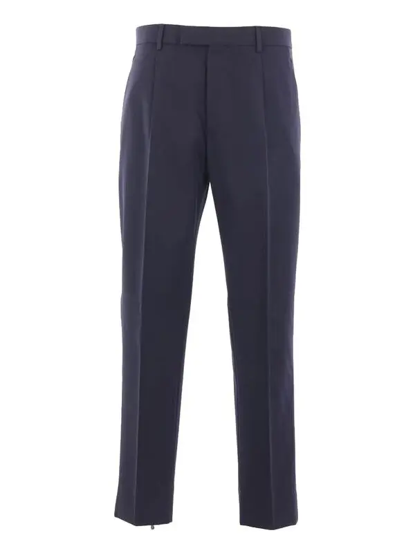 Zegna Straight-leg Gabardine Trousers - Blue Navy United