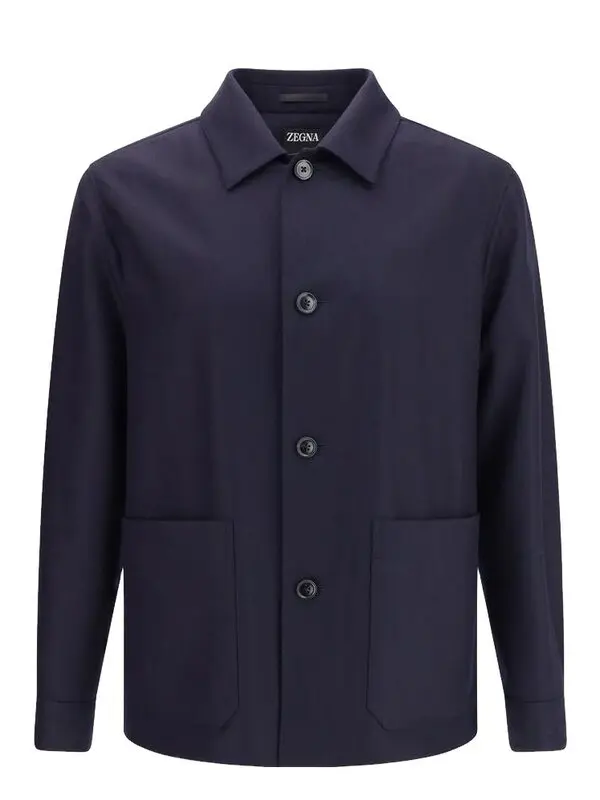 Zegna Alpe Wool Chore Jacket - Blue