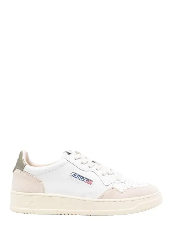 AUTRY Medalist Leather Sneakers - Leat/suede Wht/cvrt Gr