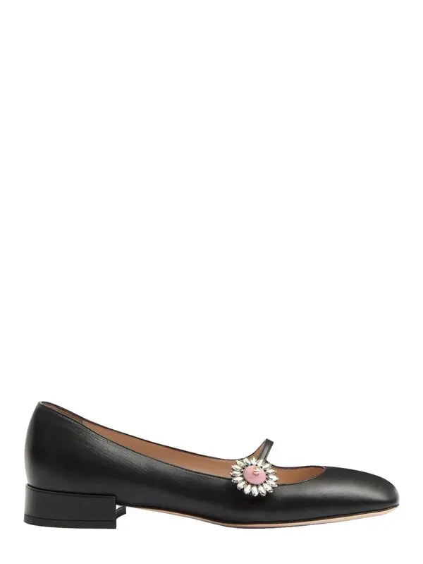 Valentino Garavani Flat Shoes - Nero/crystal/rosa