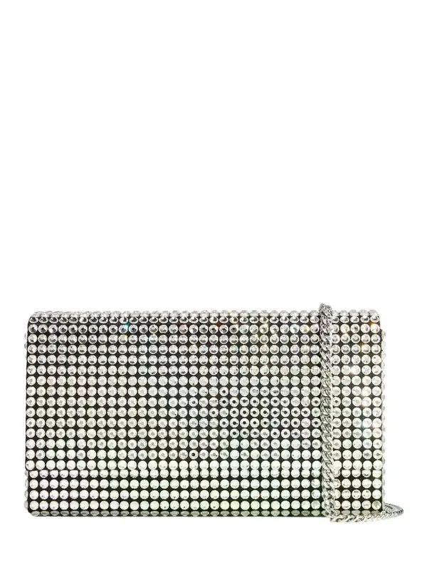 Amina Muaddi Mini Paloma Crystal-embellished Clutch - Silver