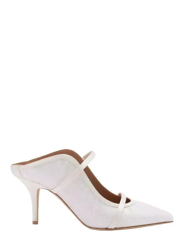 MALONE SOULIERS 70mm Maureen Mules - White