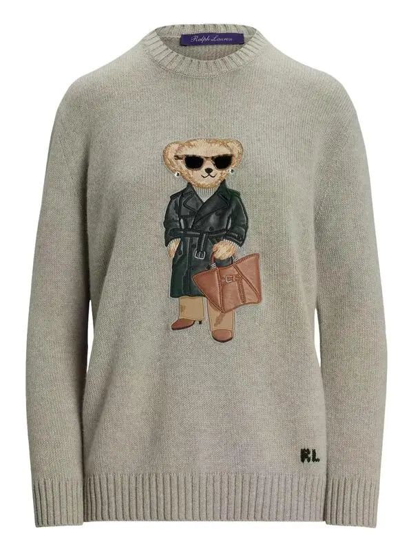 Ralph Lauren Bear-motif Knitted Sweater - Grey