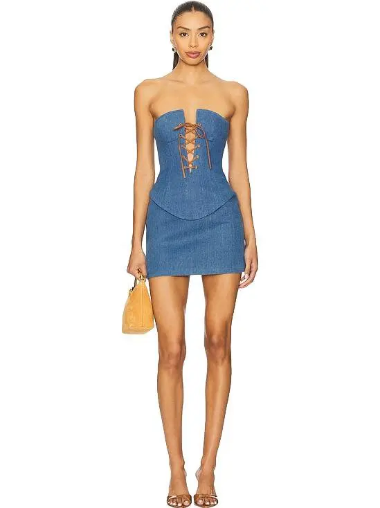 LOVERS AND FRIENDS Alyssa Mini Dress - Blue