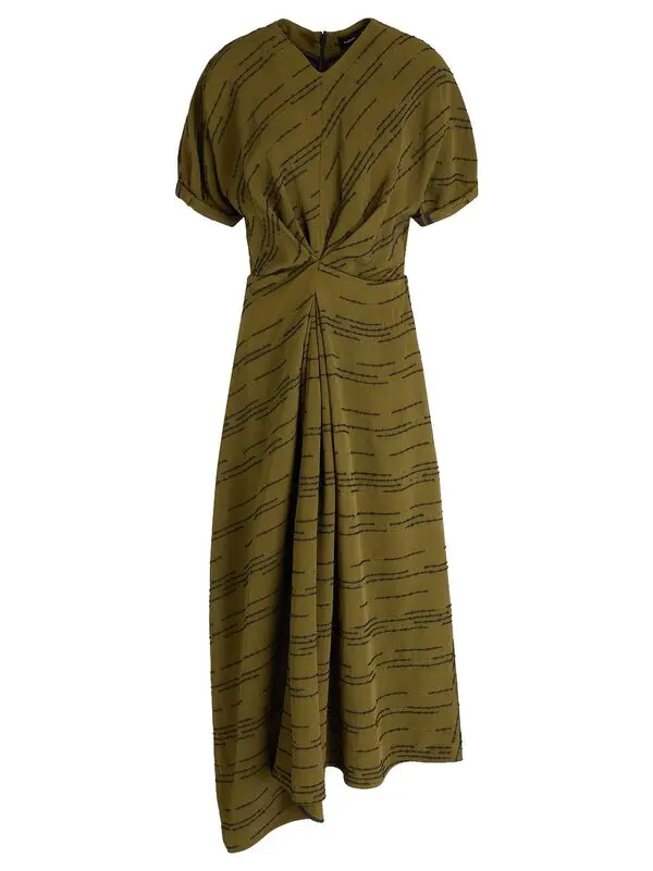 Proenza Schouler Vivienne Striped Jacquard Midi Dress - Army Green