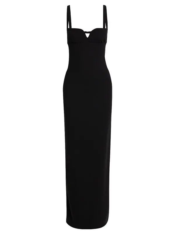 Magda Butrym Wool-blend Crepe Maxi Dress - Black