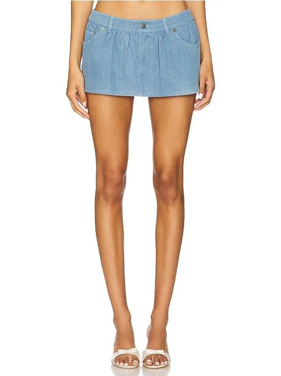 LOVERS AND FRIENDS Charlette Mini Skort - Light Indigo