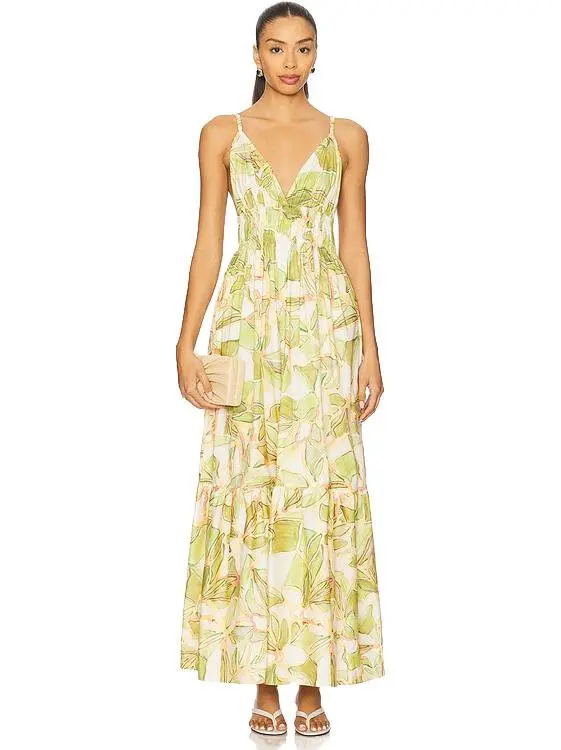 Misa Cintra Maxi Dress - Chartreuse Abstract