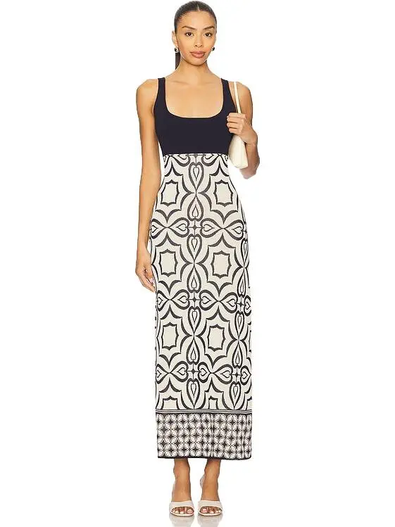 Misa Kalil Knit Dress - Blue Mosaic Tile Mix