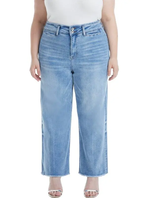 BAYEAS High-rise Wide-leg Jeans - Light Blue