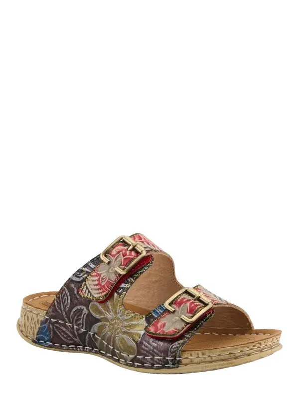 SPRING STEP SHOES Sunjai Slide Sandal - Red Multi