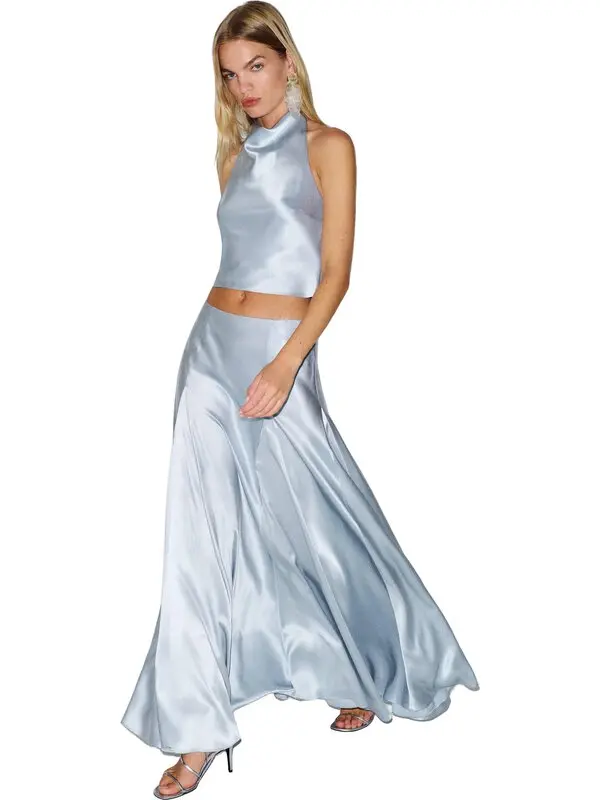 REFORMATION Sera Silk Two-piece Set - Blue