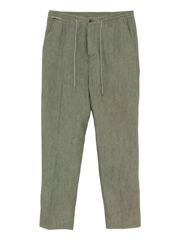 Corneliani Linen Trousers - Green