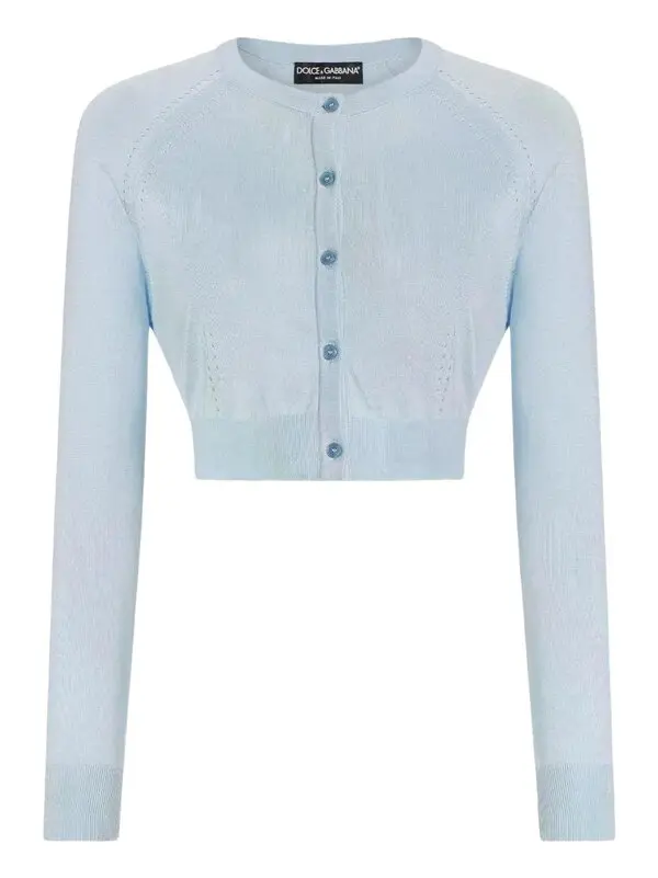 Dolce & Gabbana Silk-blend Cardigan - Blue