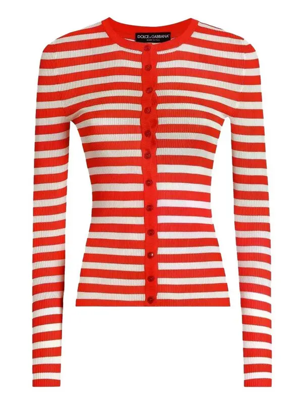 Dolce & Gabbana Striped Cardigan - Red