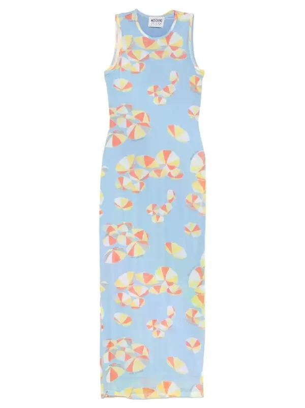 Moschino Umbrella-print Maxi Dress - Blue