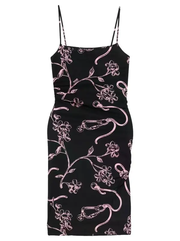 Moschino Floral-print Mini Dress - Black