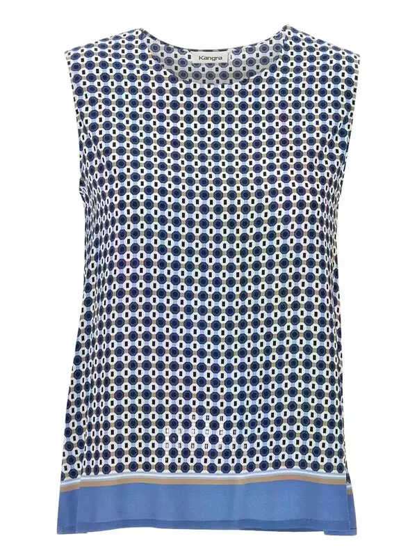 KANGRA Printed Sleeveless Top - Blue