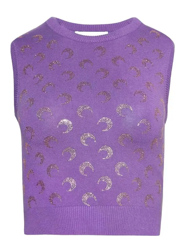 MARINE SERRE Rhinestone-embellished Tank Top - Purple