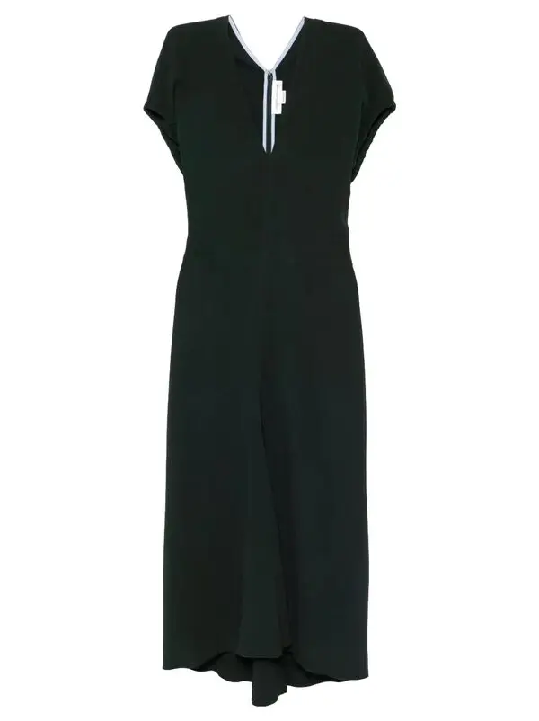 Victoria Beckham V-neck Midi Dress - Green