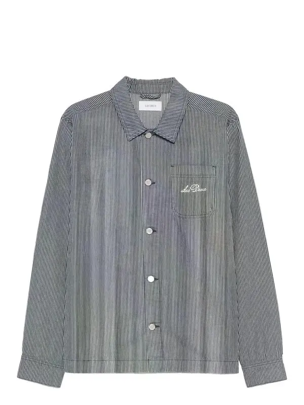 LES DEUX Striped Denim Jacket - Blue