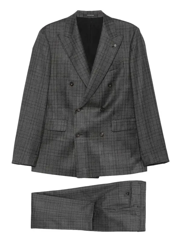 Tagliatore Virgin-wool Double-breasted Suit - Grey