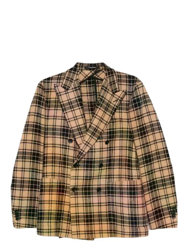 Tagliatore Checked Blazer - Brown