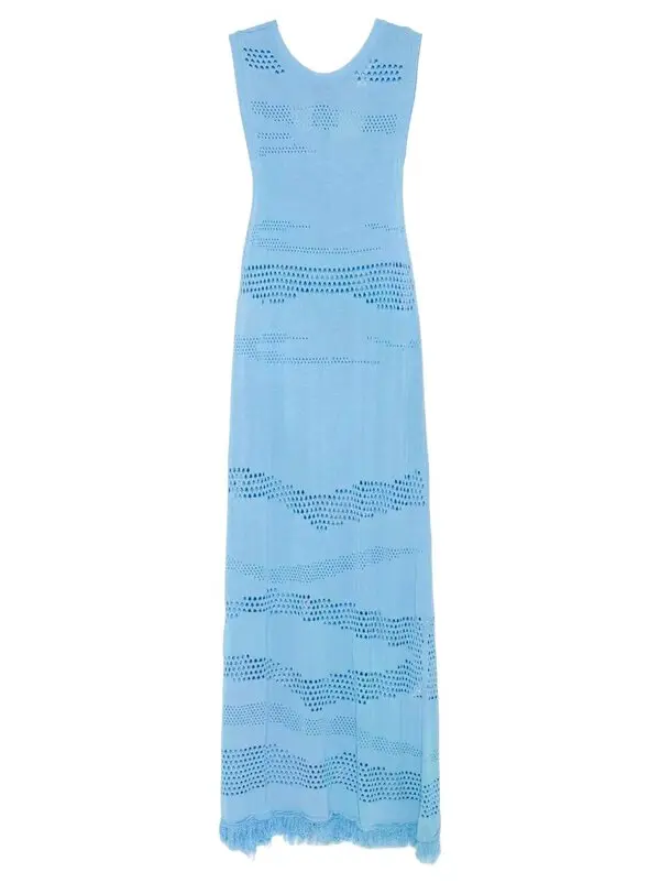 AKEP Crochet-knit Maxi Dress - Blue