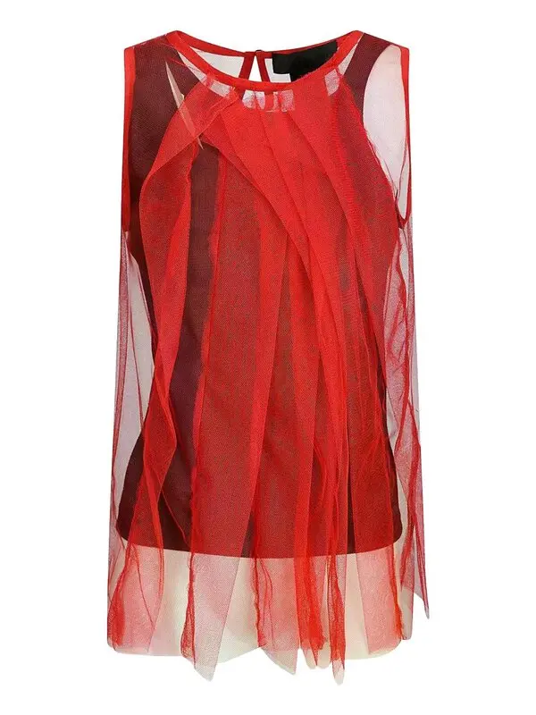 MARIA CALDERARA Origami Sleeveless Top - Red