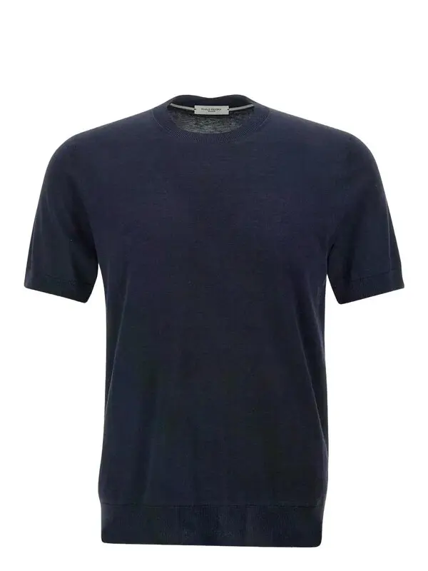 PAOLO PECORA Silk-blend T-shirt - Blue