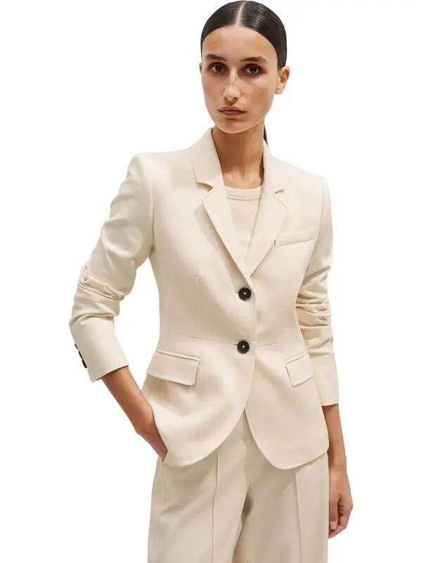 ME+EM Contour Seamed Evening Blazer - Vanilla