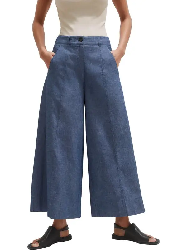 ME+EM Tailored Culotte - Light Blue Wash