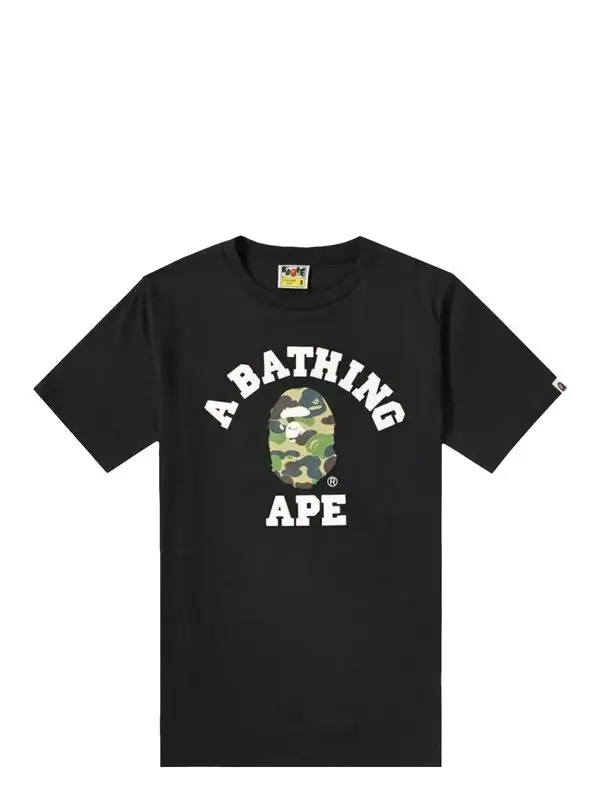 A BATHING APE Abc Camo College /green T-shirt - Black