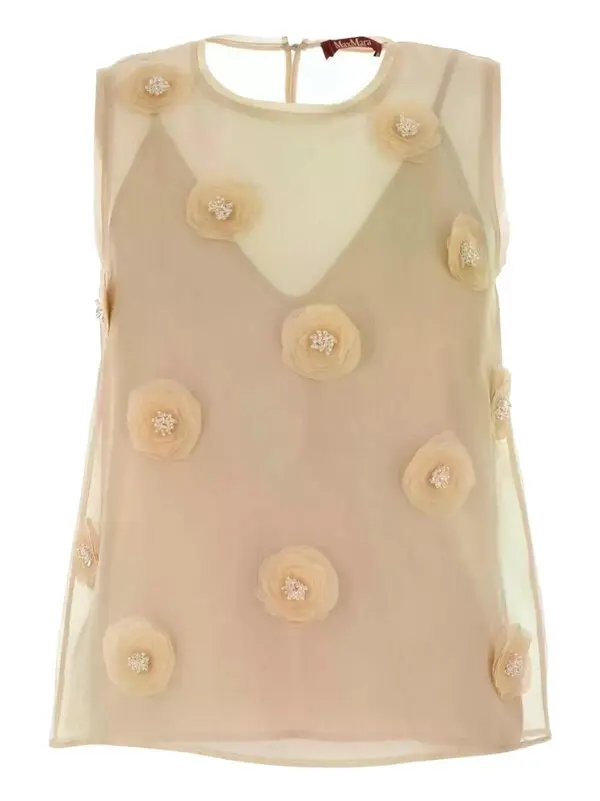Max Mara Achille Organza Top - Neutrals