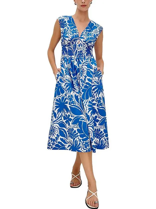 Rails Roxanne Smocked Midi Dress - Blue Riviera