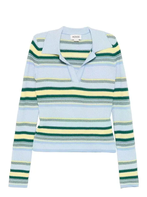 Monse Striped Jacquard Top - Blue