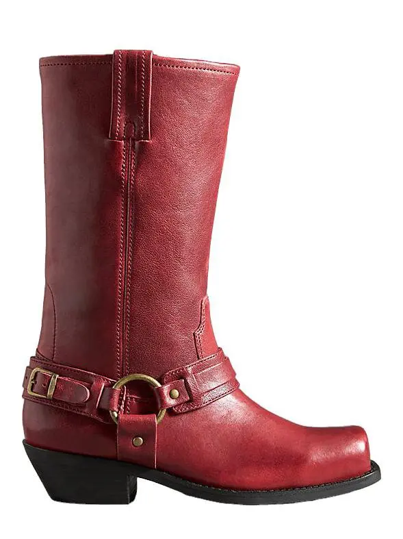 Jeffrey Campbell Waylon Square-toe Western Boots - Red