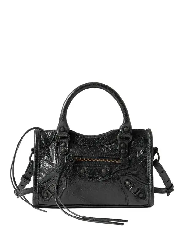 Balenciaga Le City Nano Textured-leather Tote - Black