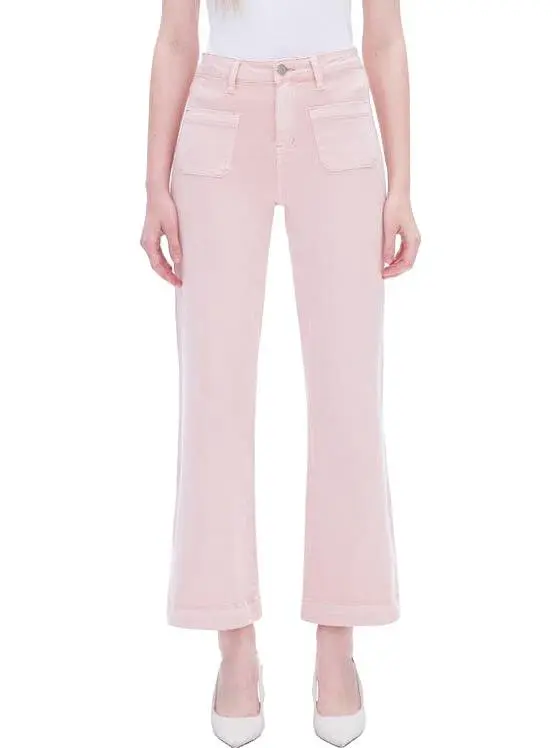 BAYEAS Luna High-waist Wide-leg Jeans - Peach Pink