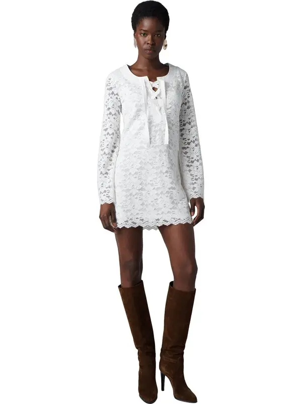 Diane Von Furstenberg Parker Lace Mini Dress - White