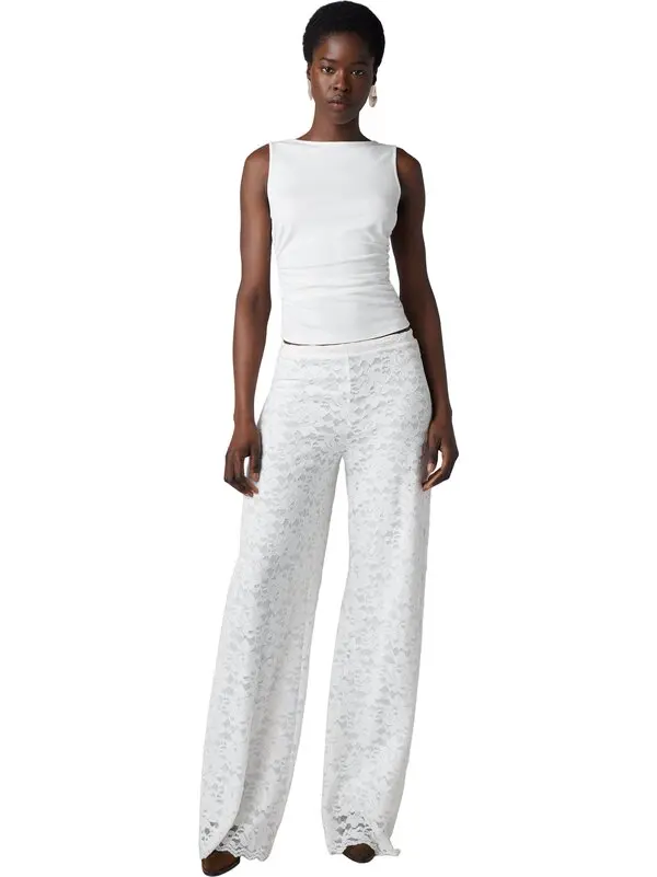 Diane Von Furstenberg Malia Lace Pants - White
