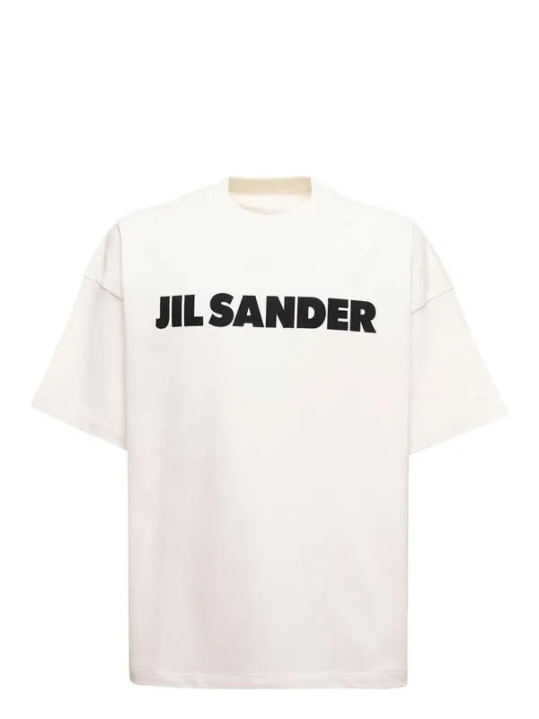 JIL SANDER Oversize Crewneck T-shirt With Logo - White