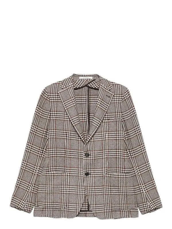 Tagliatore Check Pattern Jacket - Brown