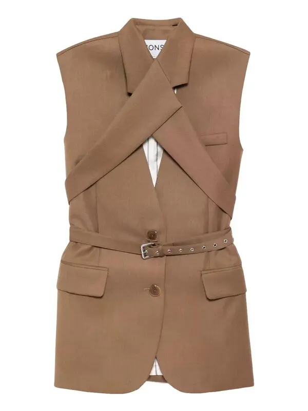 Monse Criss-cross Sleeveless Jacket - Neutrals