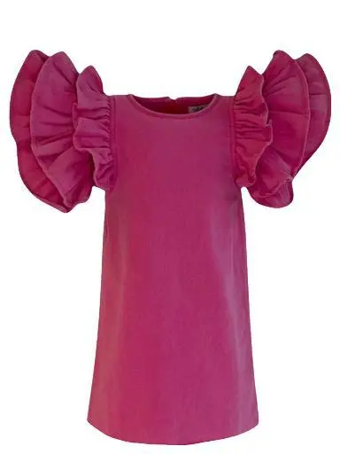 LOLA + THE BOYS Princess Ruffle Denim Dress - Pink