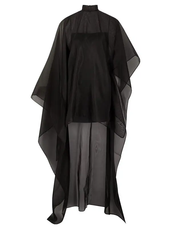 TALLER MARMO Fantazia Sheer-silk Mini Kaftan Dress - Black